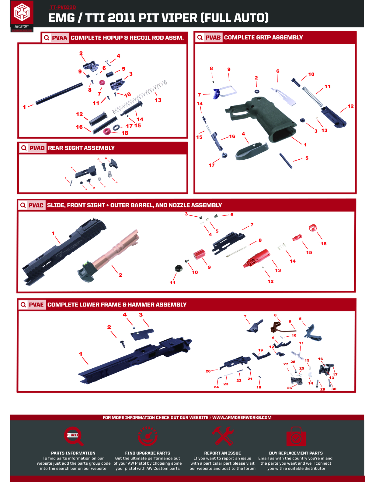 TTI Pit Viper (Standard / Full Auto) Parts Diagram